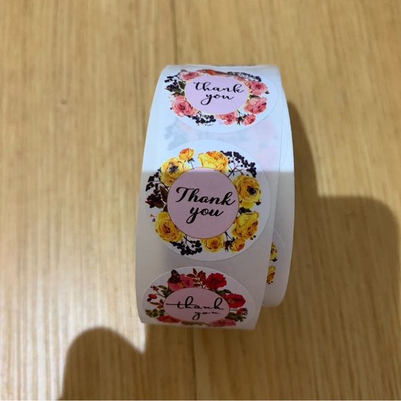 Office | 50 Roll Of Flower Thank You Stickers | Poshmark